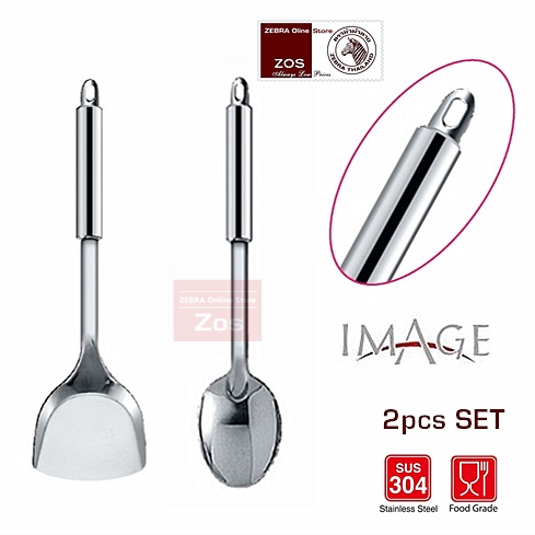 (ZOS) Zebra Stainless Steel Turner + Ladle Image II / kitchen tools set ...