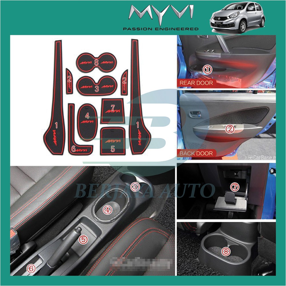 Perodua Myvi M600 (2nd Gen) 2011-2017 Tikar Getah Kereta Hiasan ...