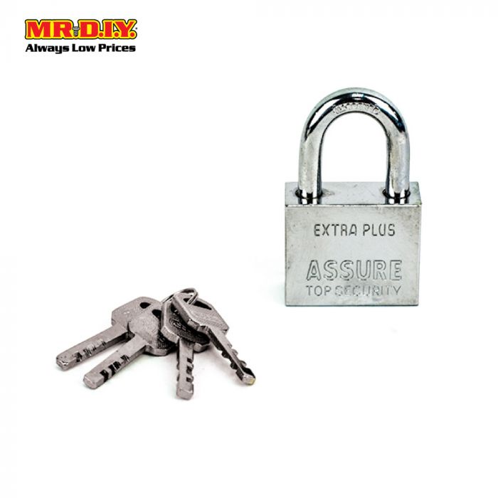 MR.DIY ASSURE Heavy-Duty Chrome Plated Brass Padlock (50mm) | Shopee ...