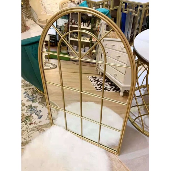 [PREORDER] A2178 GOLD MODERN WALL DECO MIRROR CERMIN 3D IRON METAL ...