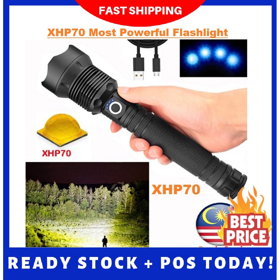 XHP70 Most Powerful Flashlight Usb Zoom Led Torch XHP70 18650 ...