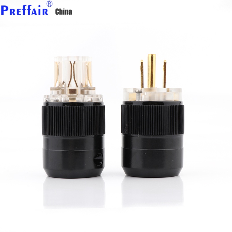 10Pair 24K Gold Plated Transparent US Power Plug & IEC Connector ...