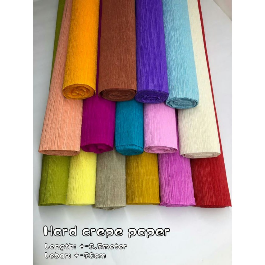 Hard Crepe Paper 17colours (±50cm Lebar x ±2.5m Panjang) / 1 roll ...
