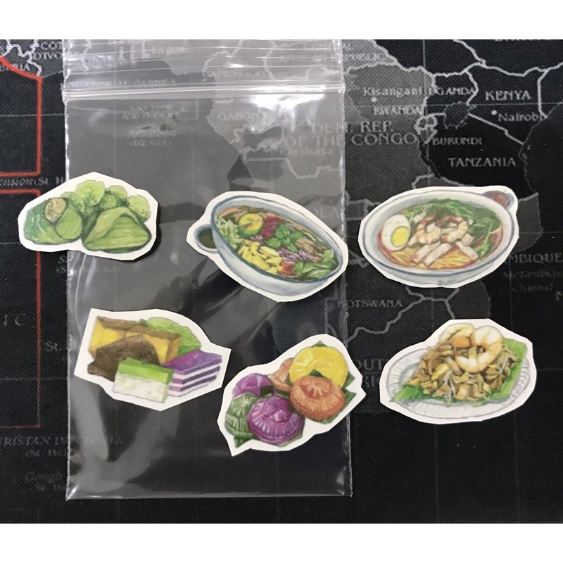 Mini stickers stiker jurnal Malaysian Kueh Food Kueh Ku Koci Kuih Lapis ...