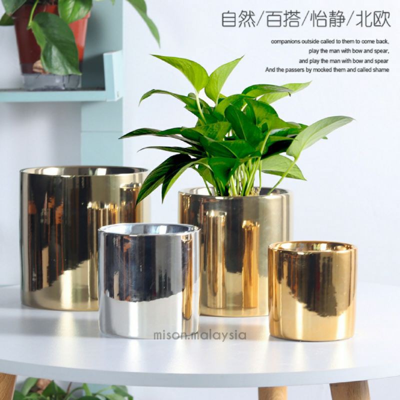 ELEGANT GOLD MELAMINE VASE | GOLD POT | Shopee Malaysia