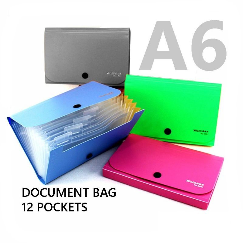 A6 12 Pockets Expanding File Folder / Document Holder | Shopee Malaysia