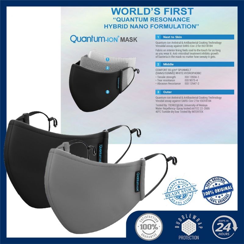 💥 100% ORIGINAL 💥【Quantum-Ion®️Mask】量子共振抗菌涂层技术口罩 | Shopee Malaysia