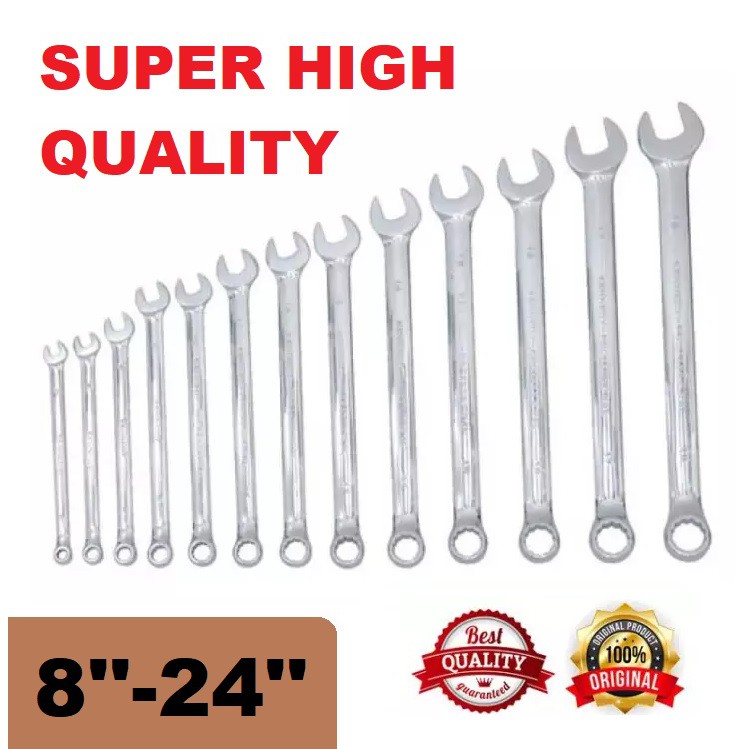 100% WORKER BRAND 14PCS Combination Spanner Set Wrench Set Tools Socket ...