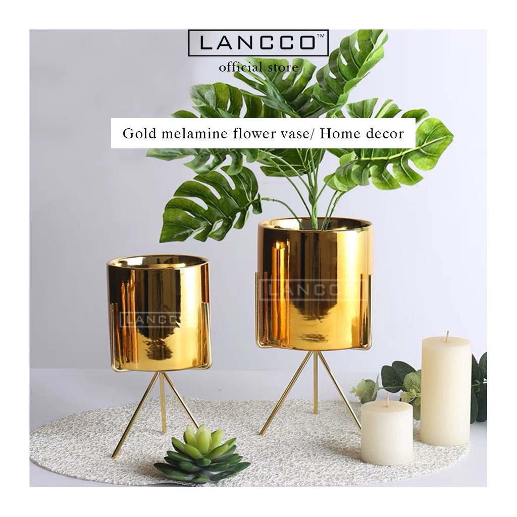 LANCCO Elegant Melamine Vase - Gold | Shopee Malaysia
