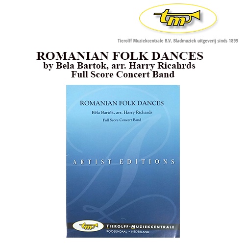 Romanian Folk Dances by Bela Bartok, arr. Harry Ricahrds / Full Score ...