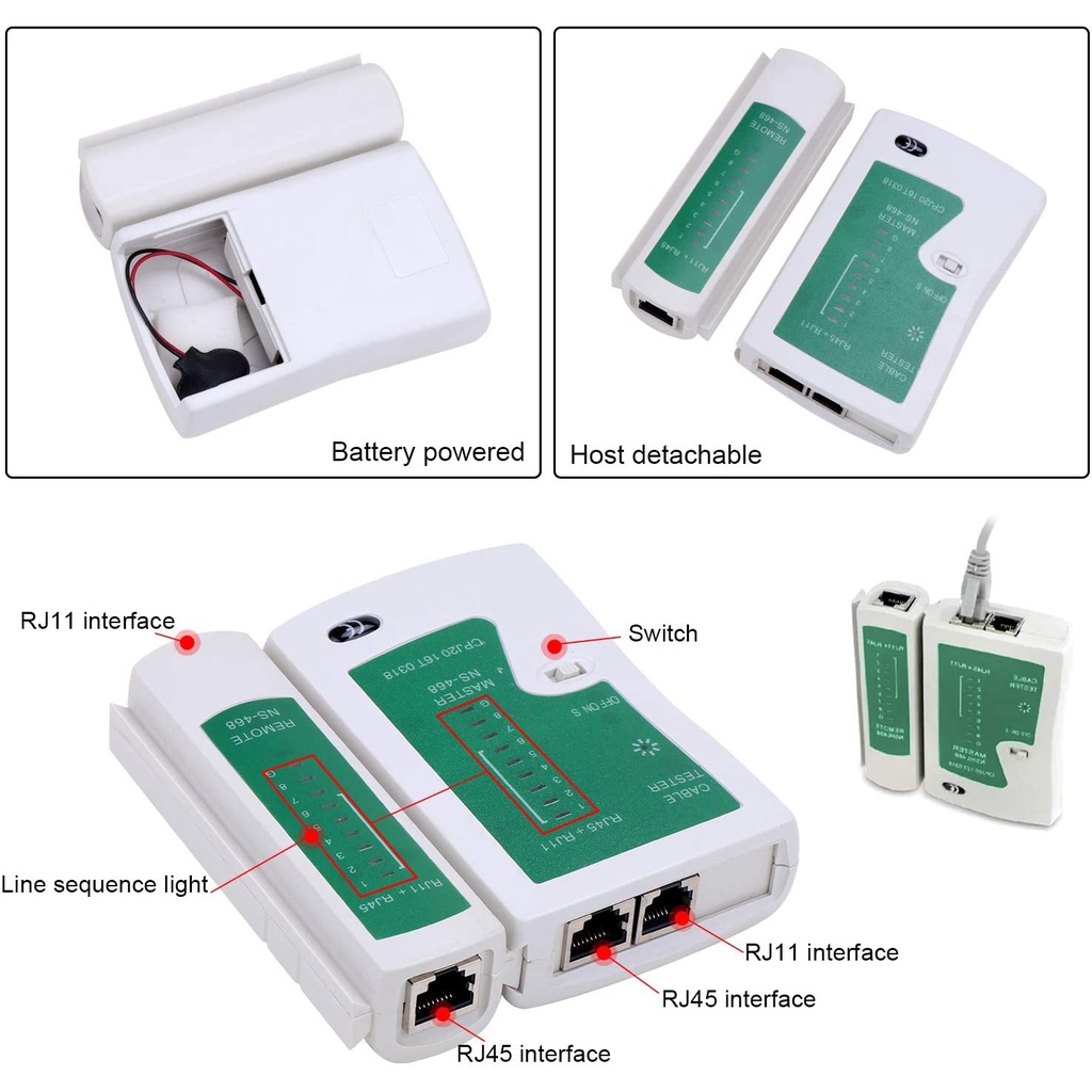 Ready Stock 🔥 NT01 Network Tester Repair Tool Kits Lan Tester RJ45 ...
