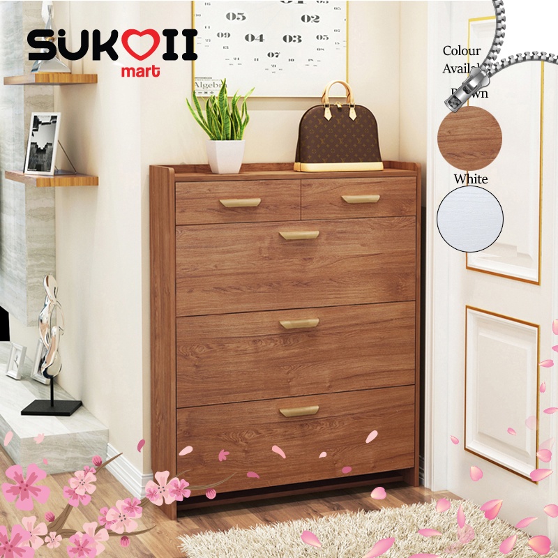 SKOI Simple Modern Nordic 17cm Width Ultra-thin Wooden Shoe Storage ...