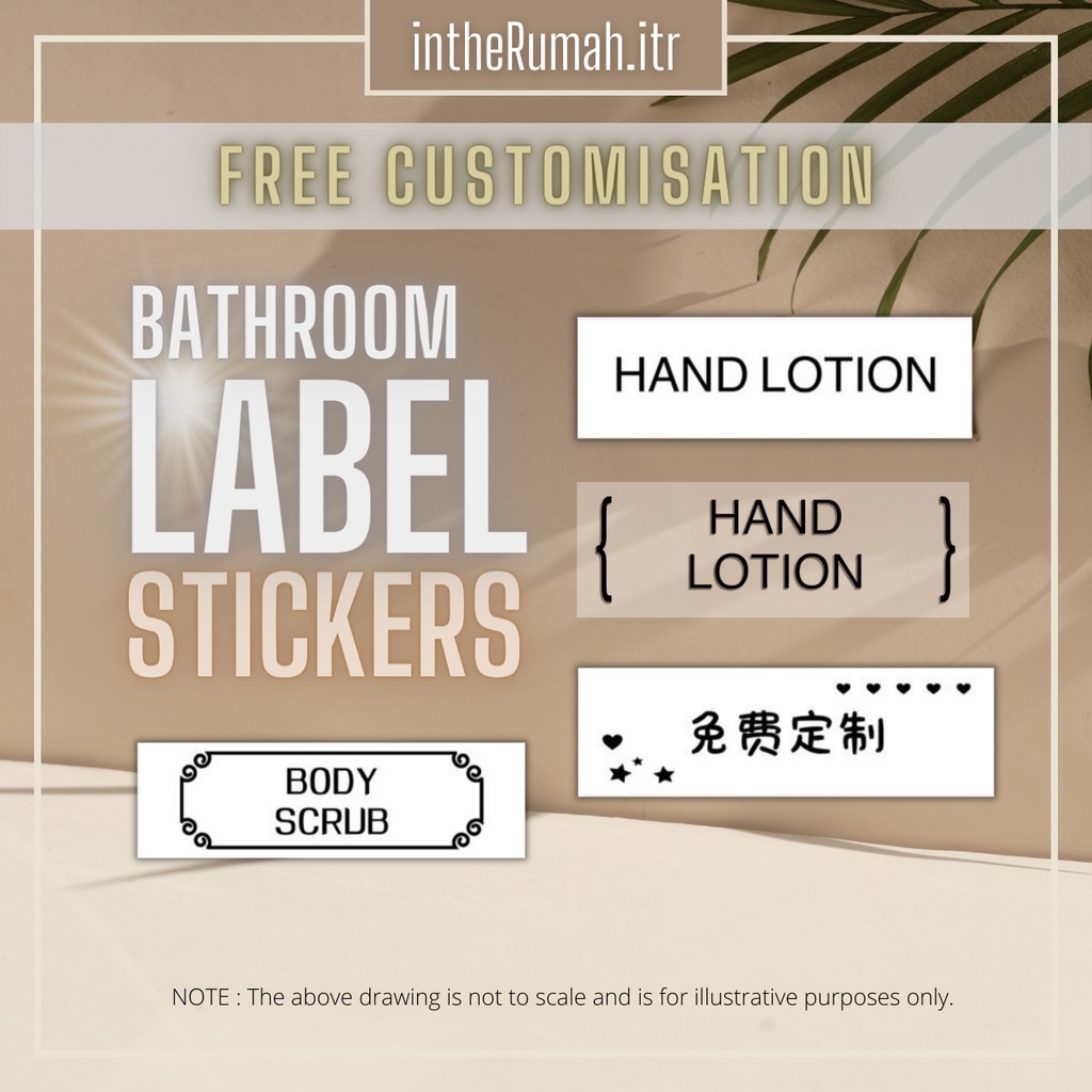 [intheRumah.itr] Bathroom Bottle Waterproof Sticker Label High Quality ...