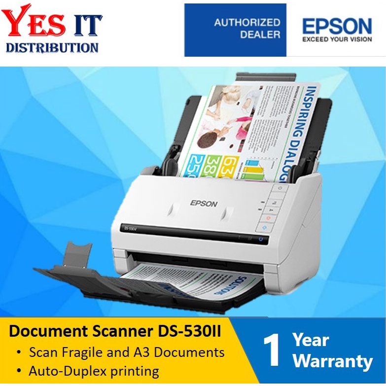 Epson WorkForce DS-530II A4 Duplex Sheet-fed Document Scanner | Shopee ...