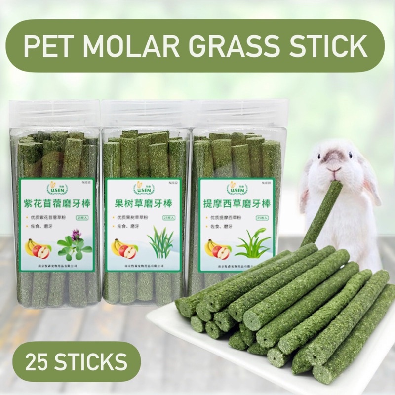 Pet Molar Grass Stick 🔥25pcs🔥Timothy Carrot Oat Fruit Orchard Small ...
