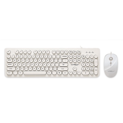 Warwolf KM - 715 Wired Desktop Keyboard Mouse Combo 104 Keys (WHITE ...