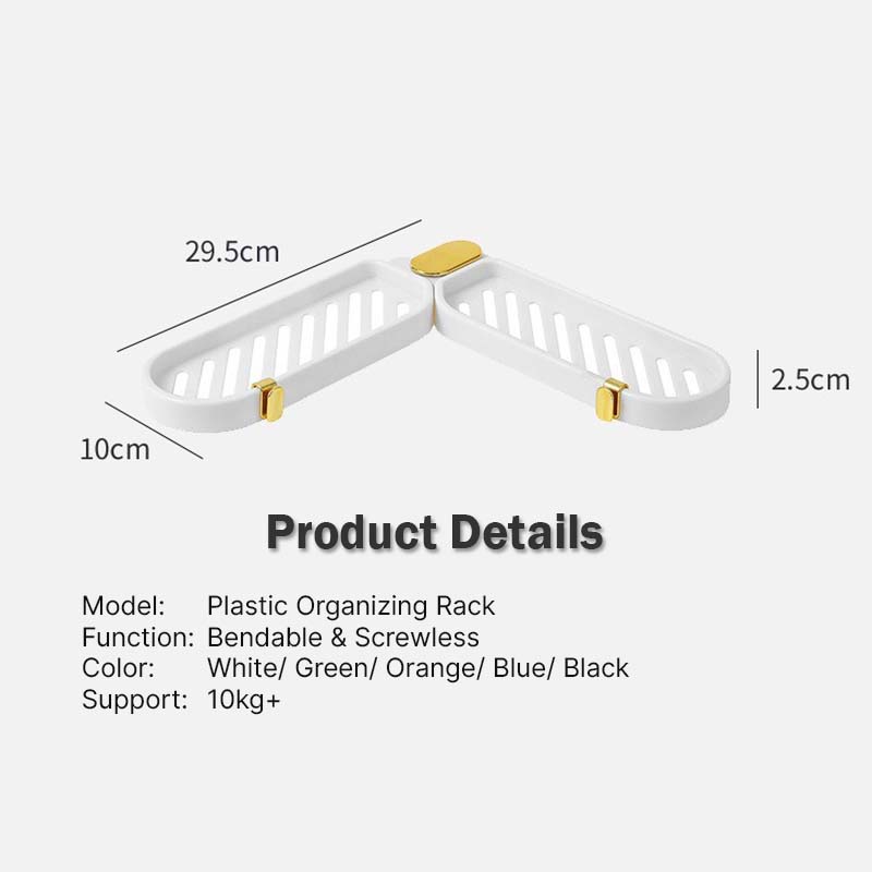 Screwless Plastic Corner Rack For Kitchen and Bathroom, Bendable ...