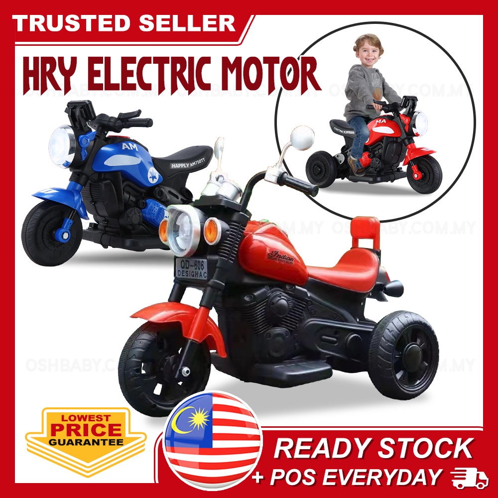 HRY ELECTRIC MOTORCYCLE 6V Kids Motorbike Ride On Motor Budak Bateri ...