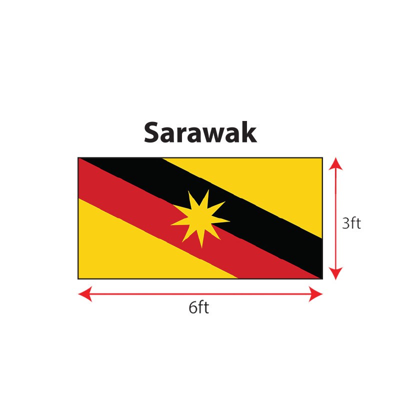 2x4/3x6/2x8 Bendera/Flag Sarawak Polyester | Shopee Malaysia