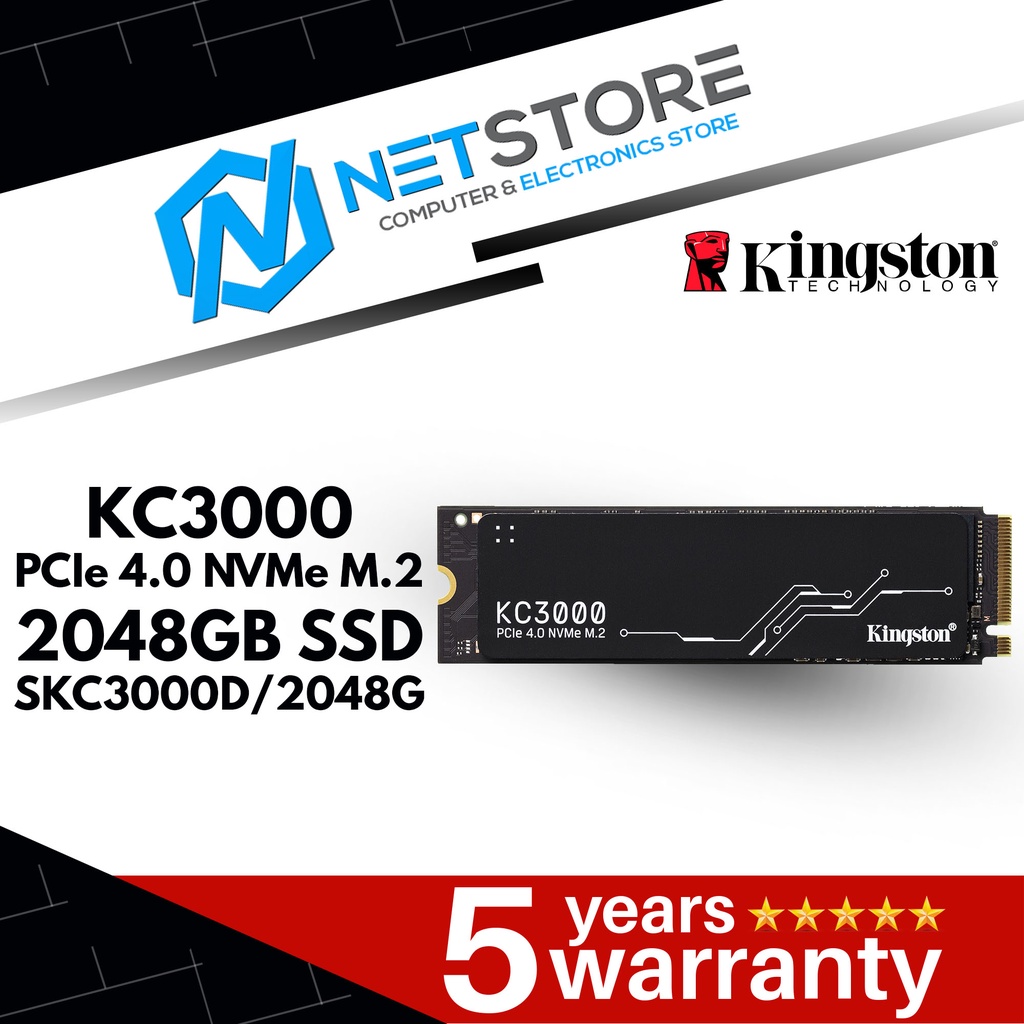KINGSTON KC3000 2048GB PCIe 4.0 NVMe M.2 SSD - SKC3000D/2048G | Shopee Malaysia