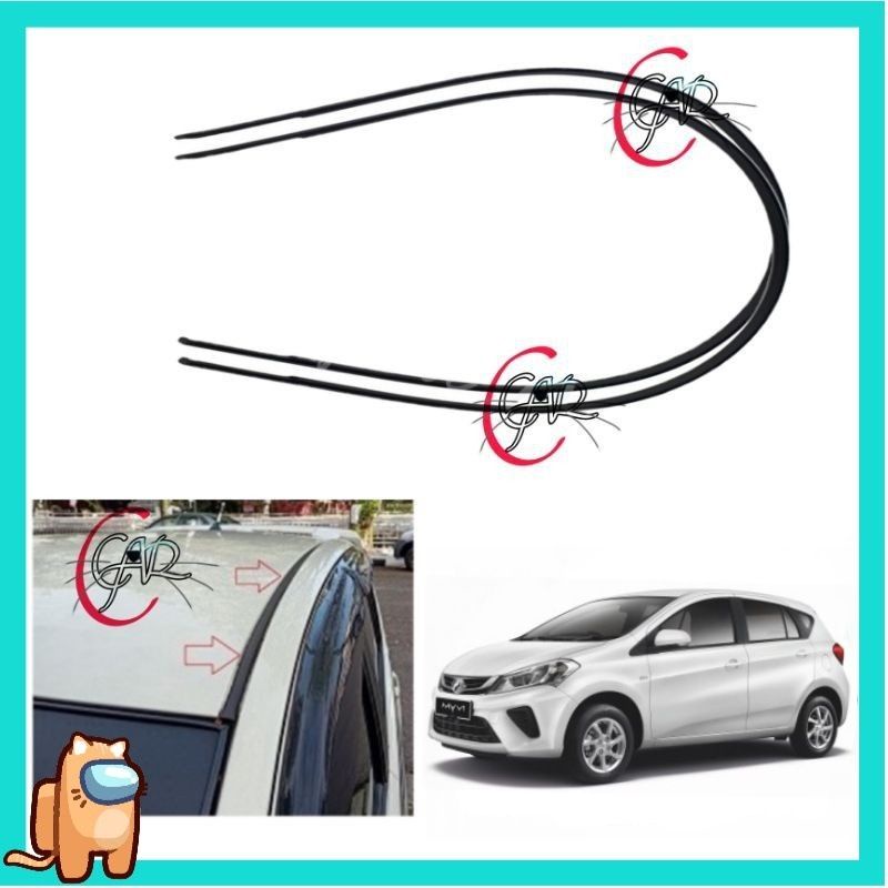 ROOF MOULDING ORIGINAL PERODUA MYVI 1.3 1.5 2018> 3RD GETAH BUMBUNG ...