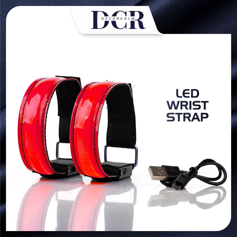 DCR Rechargeable LED Luminous Arm With Led Reflective Bracelet Luminous ...