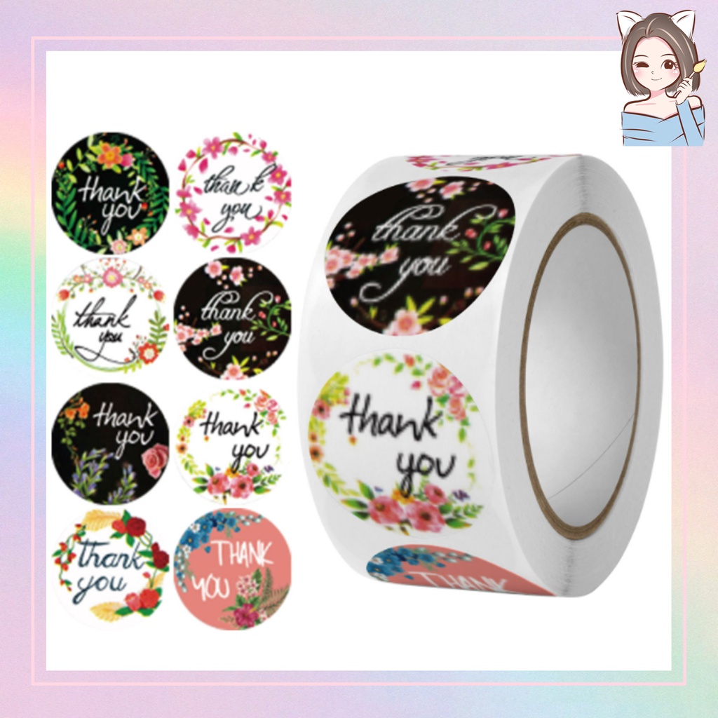 Thank You Sticker 500 Pcs/Roll Business Packaging Seal Label Round ...