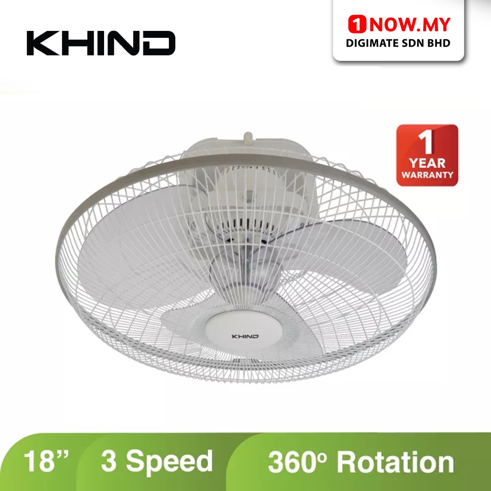 KHIND 18" Auto Fan AF1801 360 Degree Rotation Ceiling Fan Kipas Siling ...