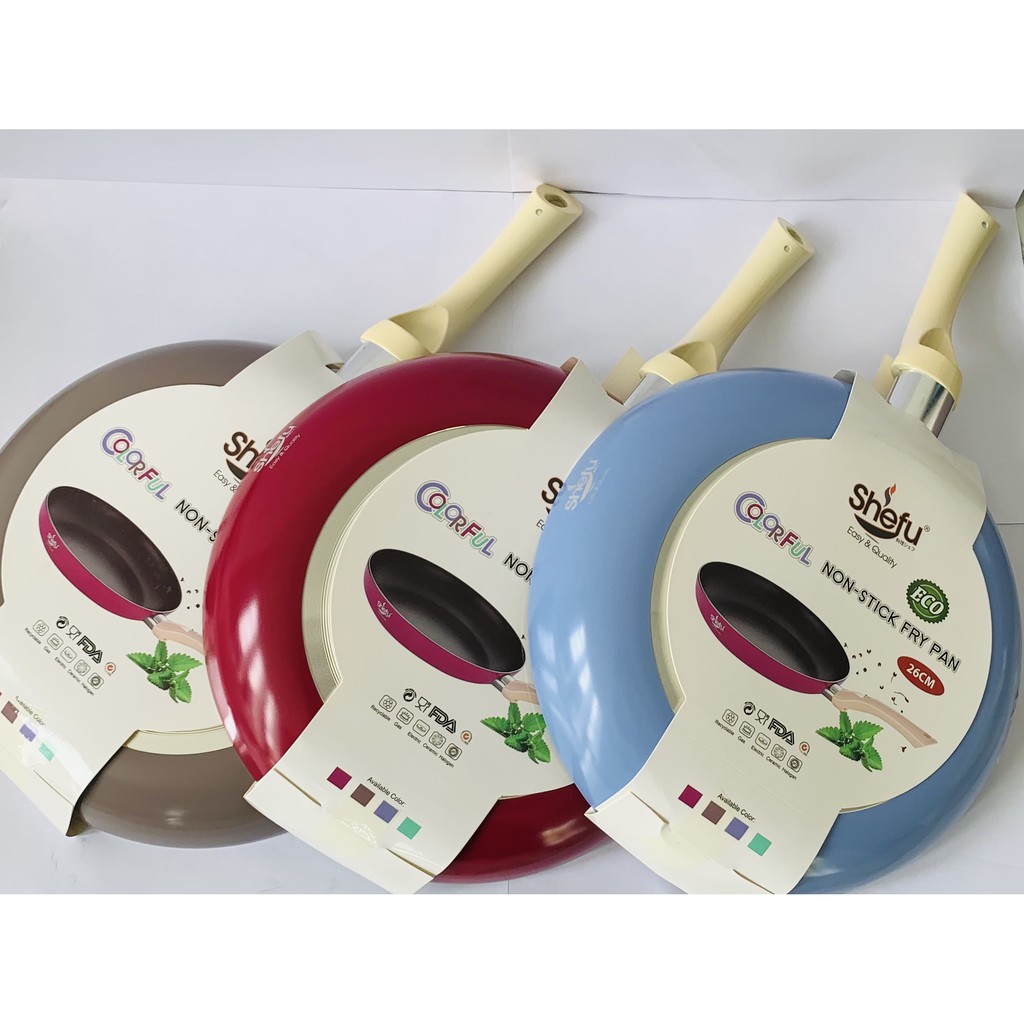 SHEFU Colourful Non-Stick Fry Pan (26cm) | Shopee Malaysia