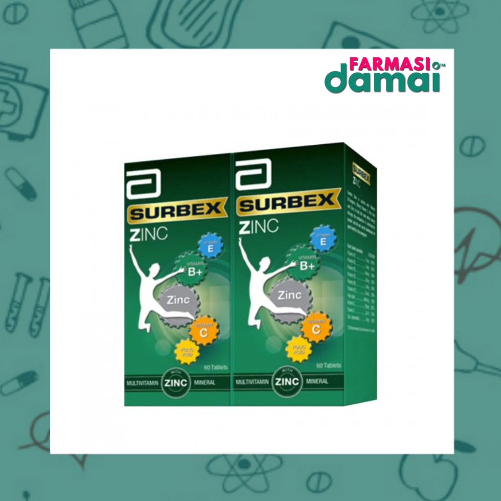 SURBEX ZINC MULTIVITAMIN AND MINERAL TABLETS - TWIN PACK (EXP:24/1/2026 ...