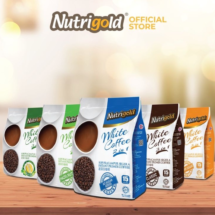 Nutrigold Coffee Instant white coffee 3in1 /2in1:Flavour Classic No ...