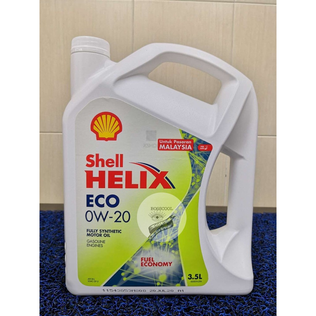 100%GENUINE SHELL HELIX ECO 0W-20 SN/GF5 F/SYNTHETIC ENGINE OIL 3.5L ...