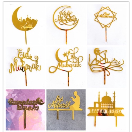 Ramadan 2022, Eid Mubarak Cake Topper, Hari Raya Cake Topper, Acrylic ...