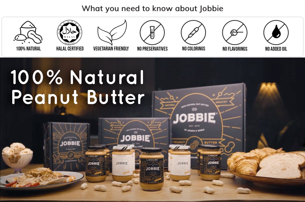 JOBBIE Peanut Butter - Chunky Pure (380g) | Shopee Malaysia