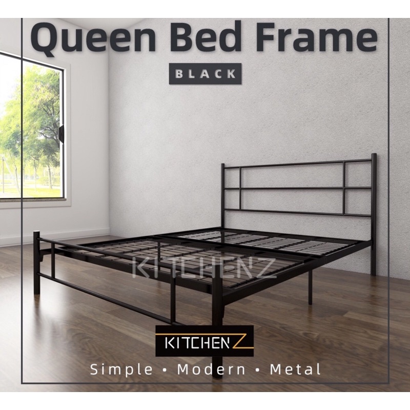 3V Queen Bed Frame Katil Besi Queen Murah Katil Powder Coat Metal ...