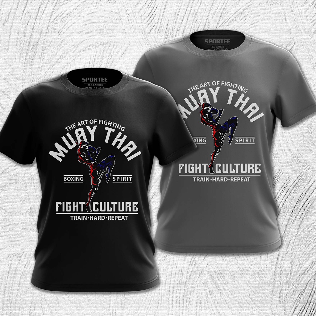 T shirt muay thai baju muay thai tshirt cotton lengan pendek baju ...