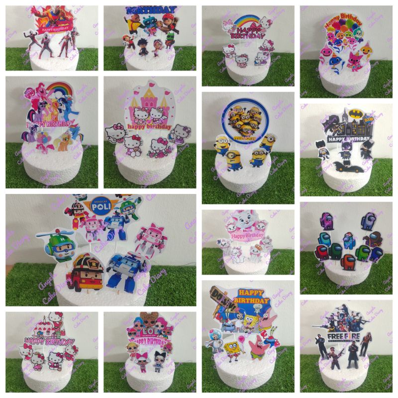 cake topper part 1 ultraman little pony minion Marie among us baby ...