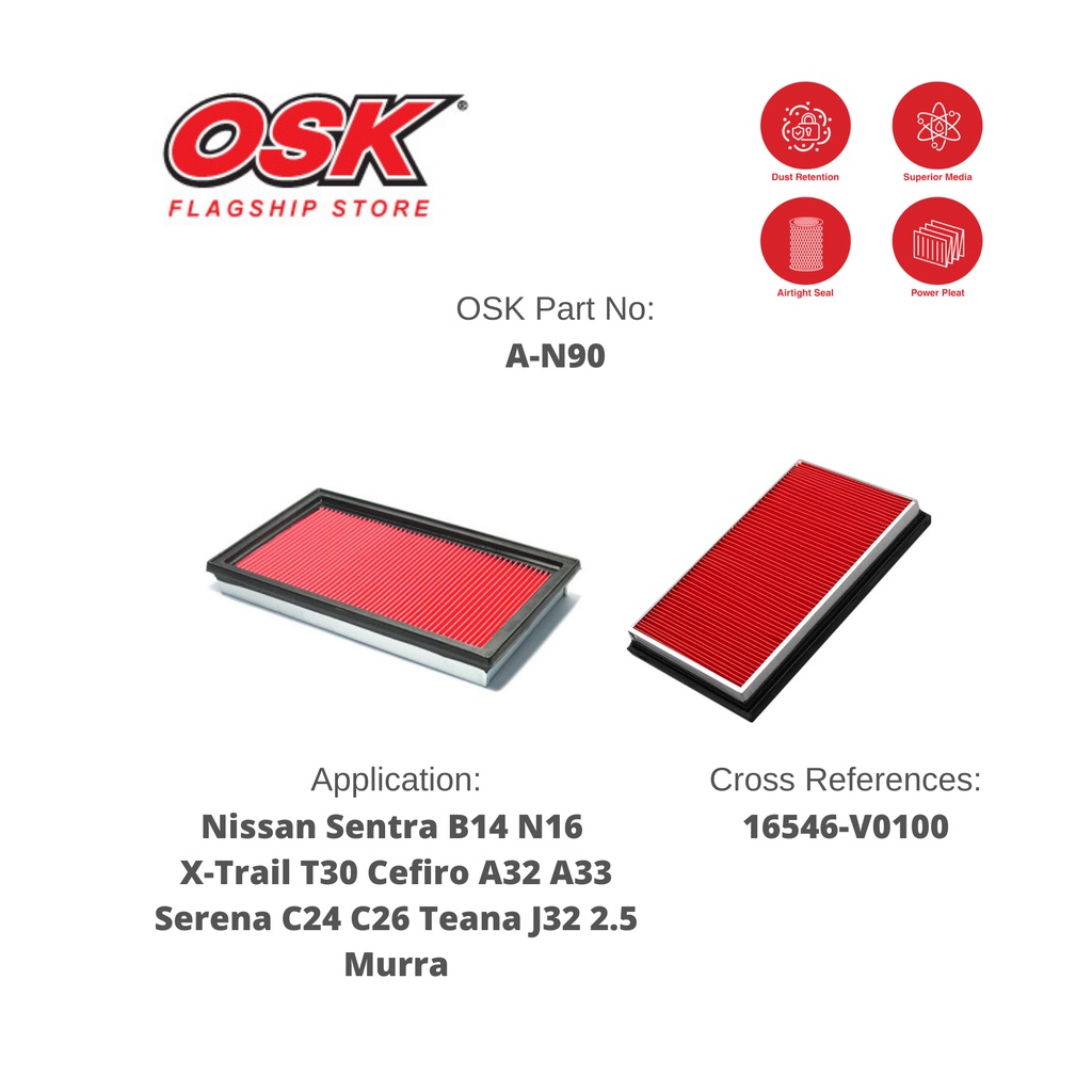 OSK AIR FILTER for Nissan Sentra B14 N16 X-Trail T30 Cefiro A32 A33 ...