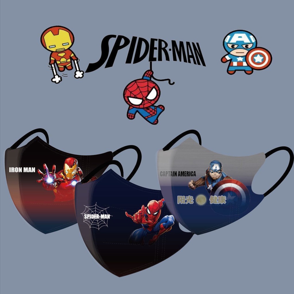 Fast shipping face mask 50pcs Kid Spiderman Mask Cartoon Located Iron ...