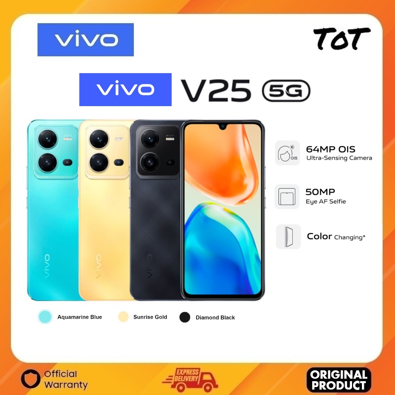 VIVO V25 5G Smartphone (8GB+256GB) 8GB Extended RAM l 64MP OIS Ultra- Sensing Camera l 50MP Eye ...