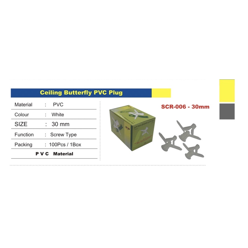 CEILING BUTTERFLY WALL PLUG (PVC) | Shopee Malaysia