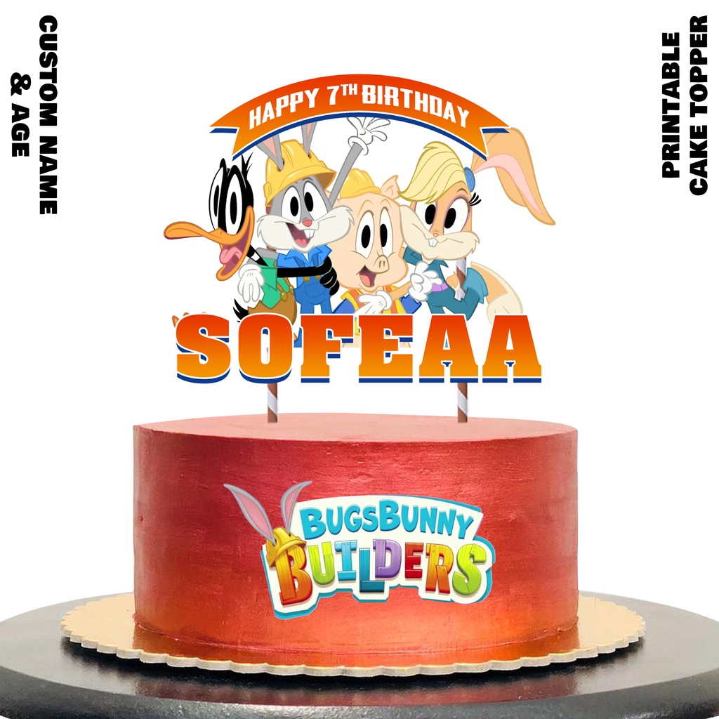 Bugs Bunny Builders CAKE TOPPER | Shopee Malaysia