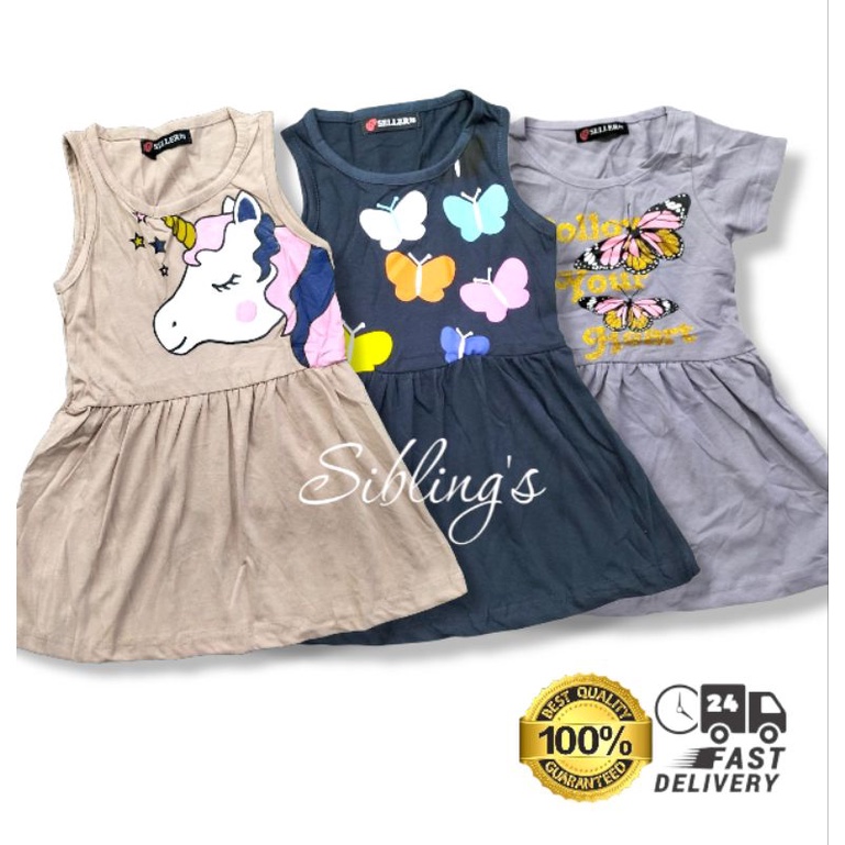 🔥NEW🔥Dress Girl Budak Perempuan 1-6y Cotton Mix Cartoon Design | Shopee ...