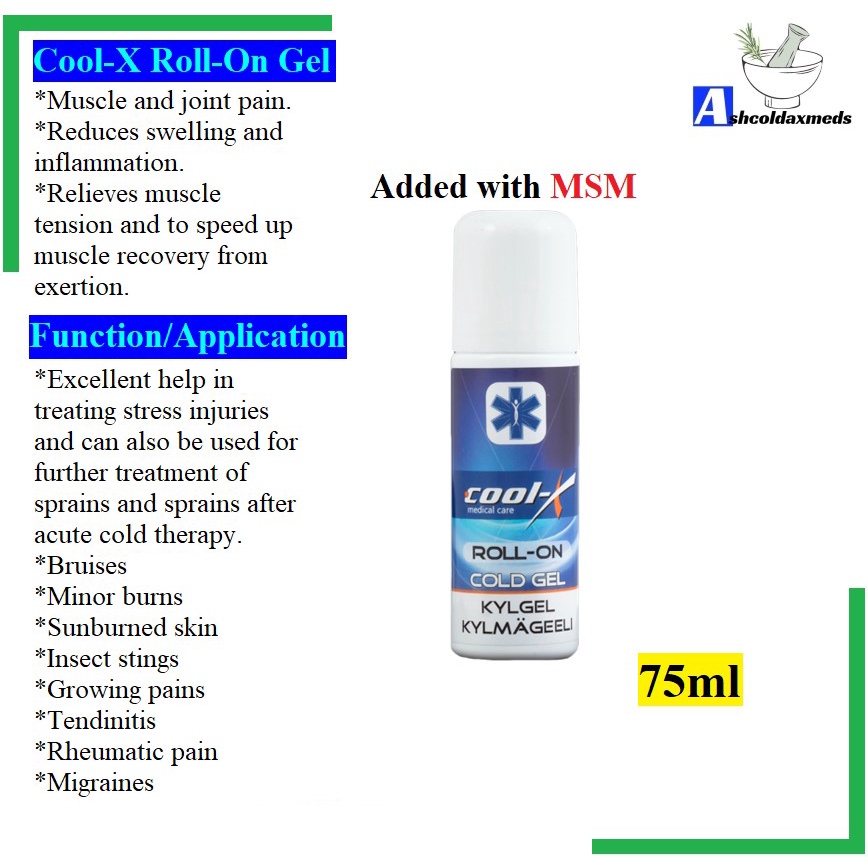 Cool-X Cold Gel 75ml (Roll-On) or Ice Power Pain Relieving Gel 75mL ...