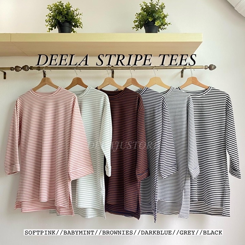 DEELA STRIPE TEES NEW NEW | Shopee Malaysia