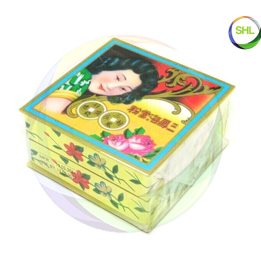 Bedak Batu Muka Sam Fong WHITE Press Powder Hoi Tong Natural Licin ...