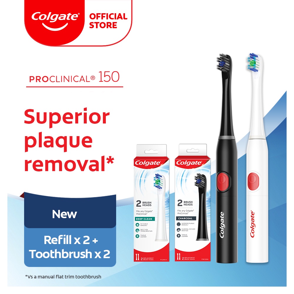 Colgate Proclinical B150 Battery Powered Toothbrush (2 Pcs) | Shopee ...
