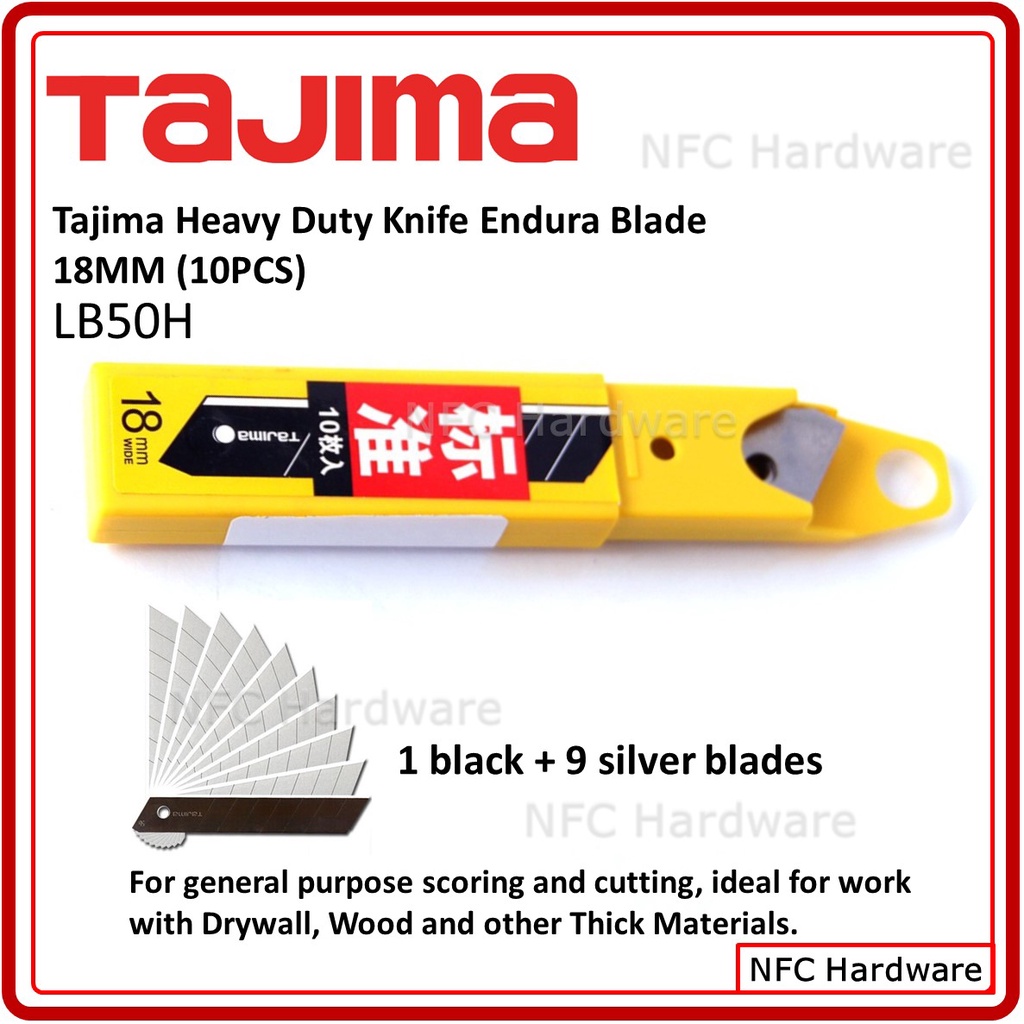 Tajima Heavy Duty Knife Endura Blade 18MM (10PCS) LB50H for Art / Craft / Industry Paper Cut ...