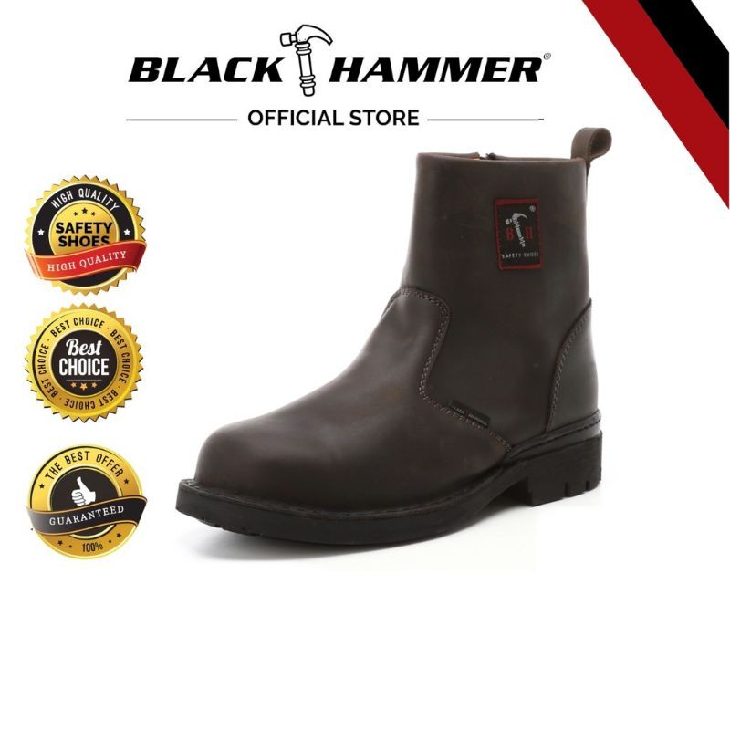 Original Blackhammer Leather Mid Cut Safety Shoes BH4664 | Shopee Malaysia