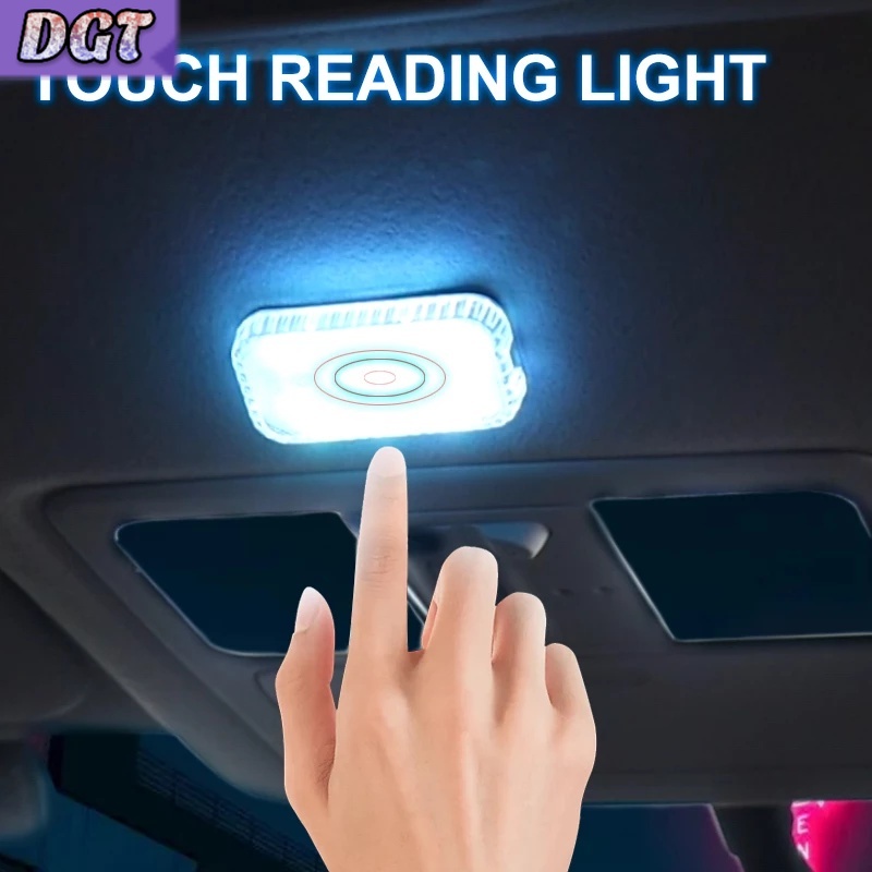 DGT New Car LED Touch Lights Wireless Interior Light Auto Roof Ceiling ...